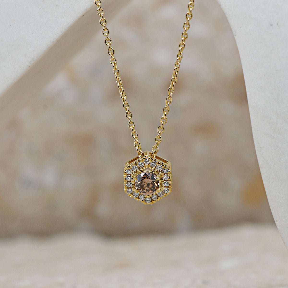 Champagne Diamond Pendant – Paton's Place Jewellers